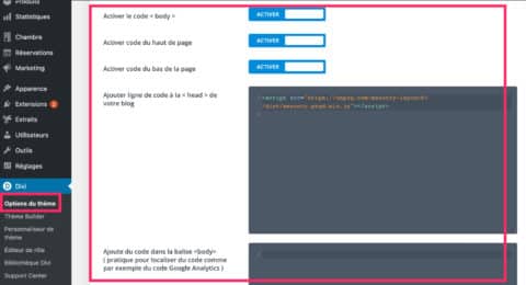 Code personnalisé dans Divi : où ajouter du CSS, JavaScript, PHP